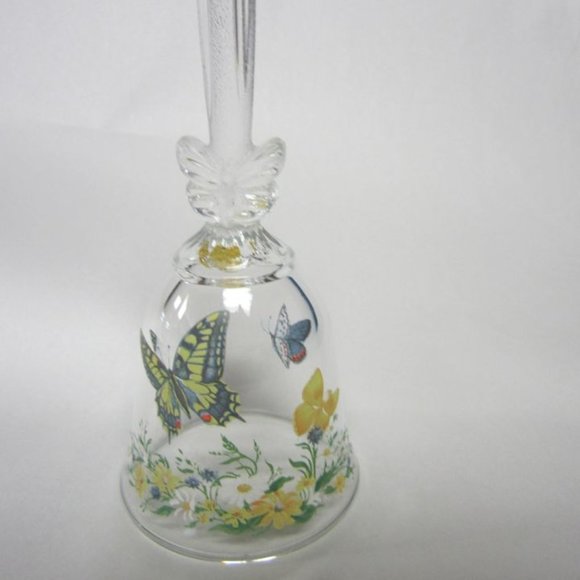 Avon | Accents | 9s Avon Clear Glass Crystal Bell With Butterfly ...